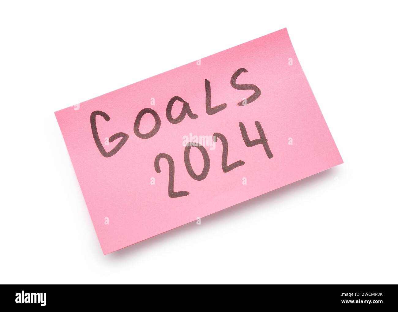 Sticky note with word GOALS and figure 2024 on white background Stock ...