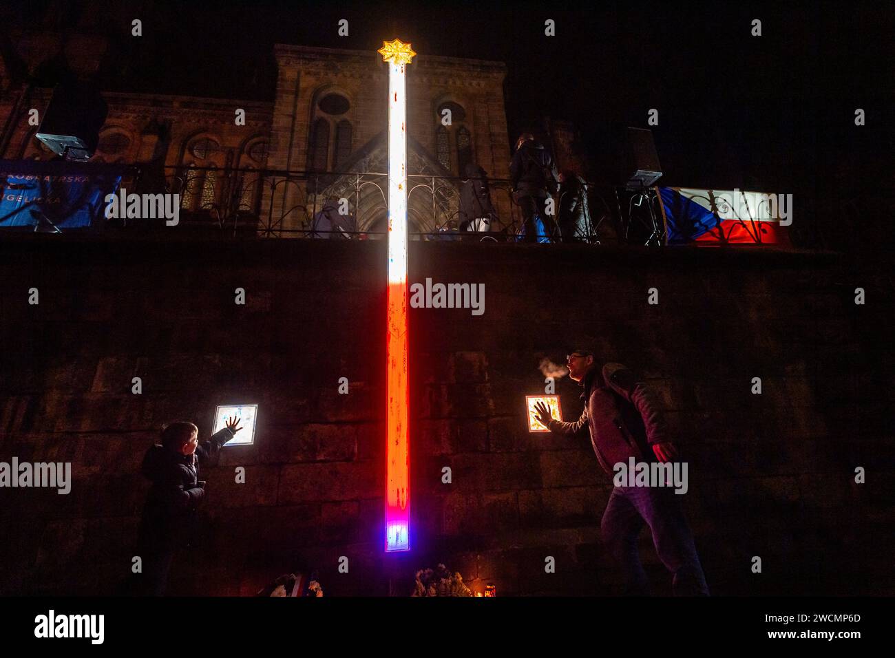 Decin, Czech Republic. 16th Jan, 2024. Official unveiling of memorial ...