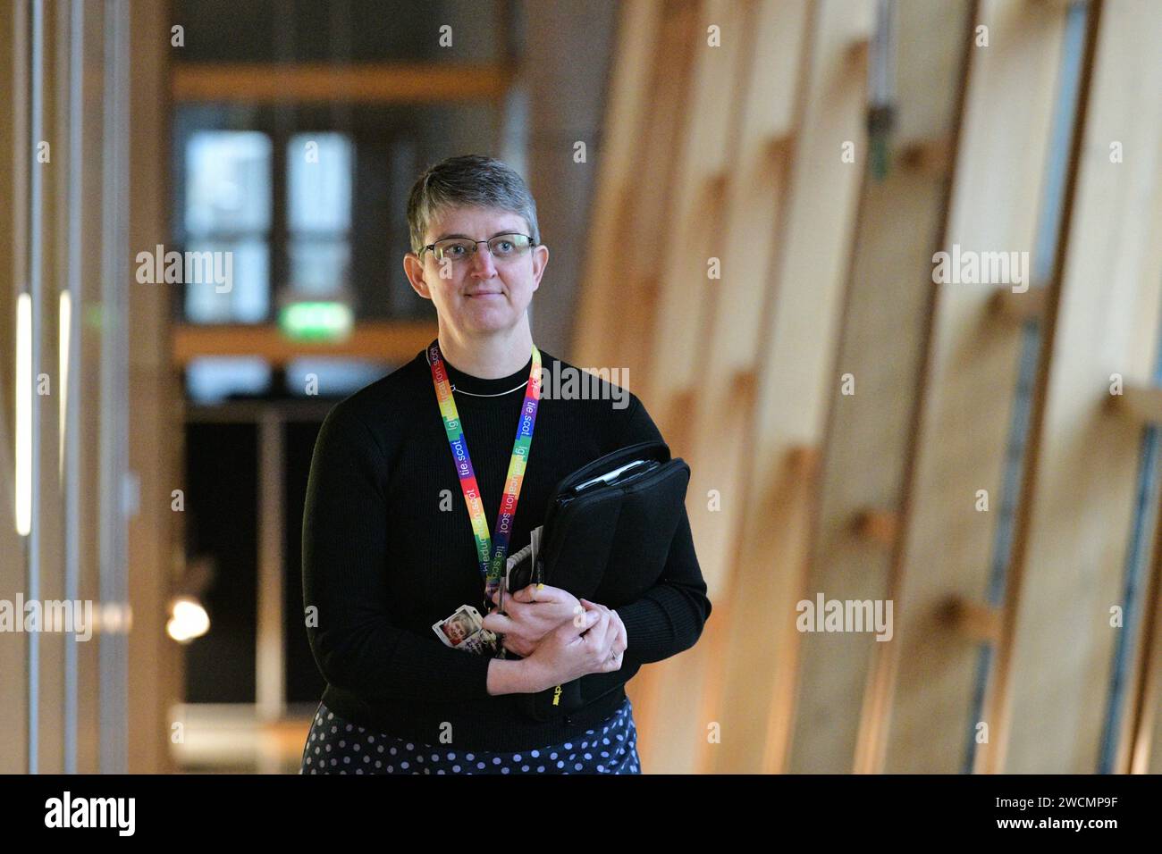 Edinburgh Scotland, UK 16 January 2024. Maggie Chapman MSP at the ...