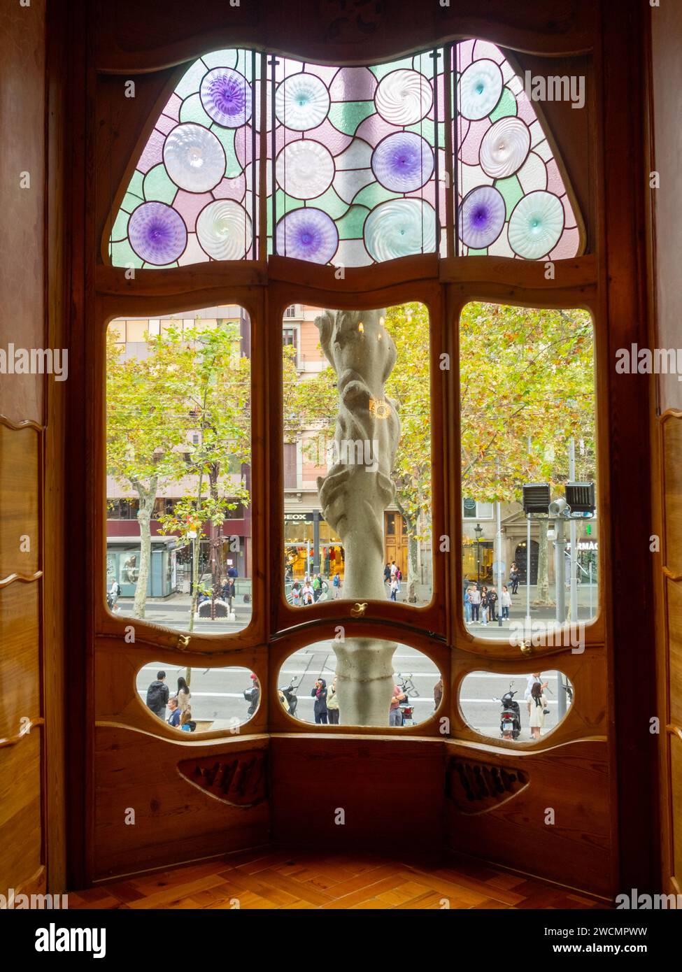 Casa Batllo wooden built balcony interior Stock Photo - Alamy