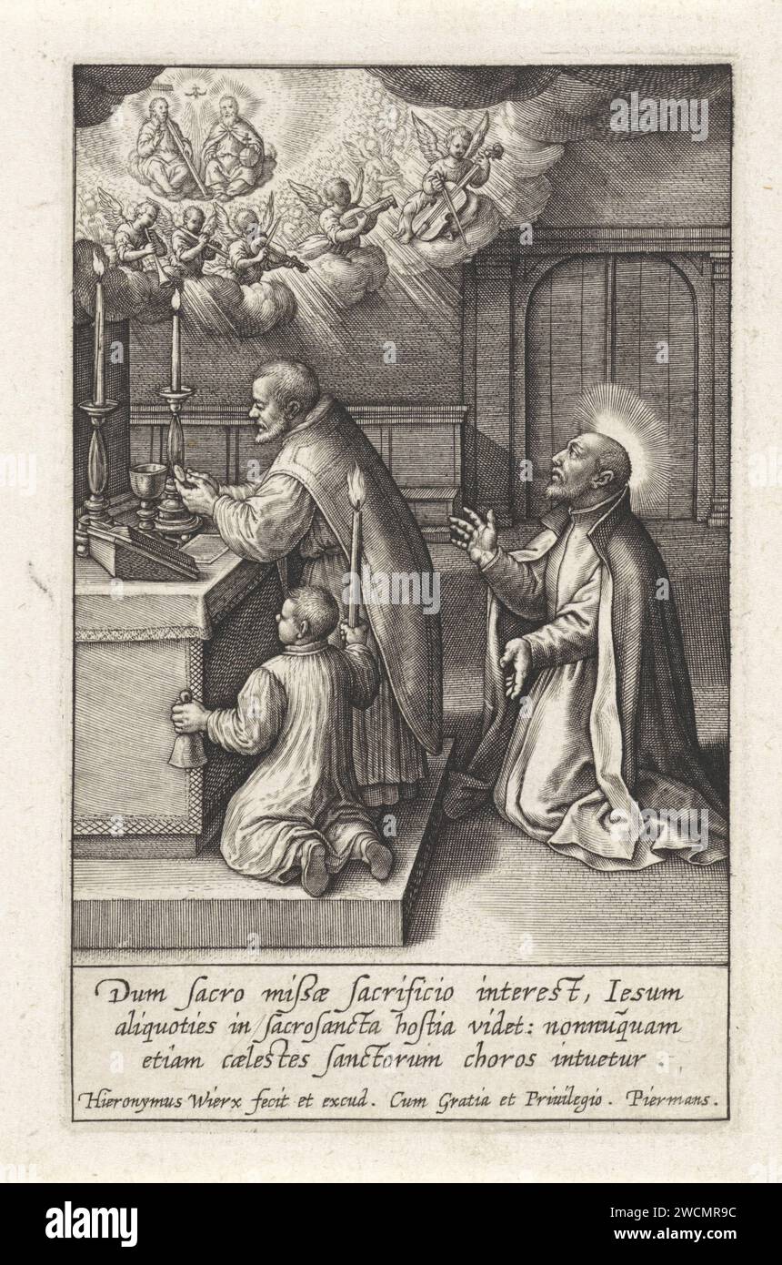 Ignatius van Loyola has a vision of the trinity, Hieronymus Wierix, 1611 - 1615 print Ignatius ...