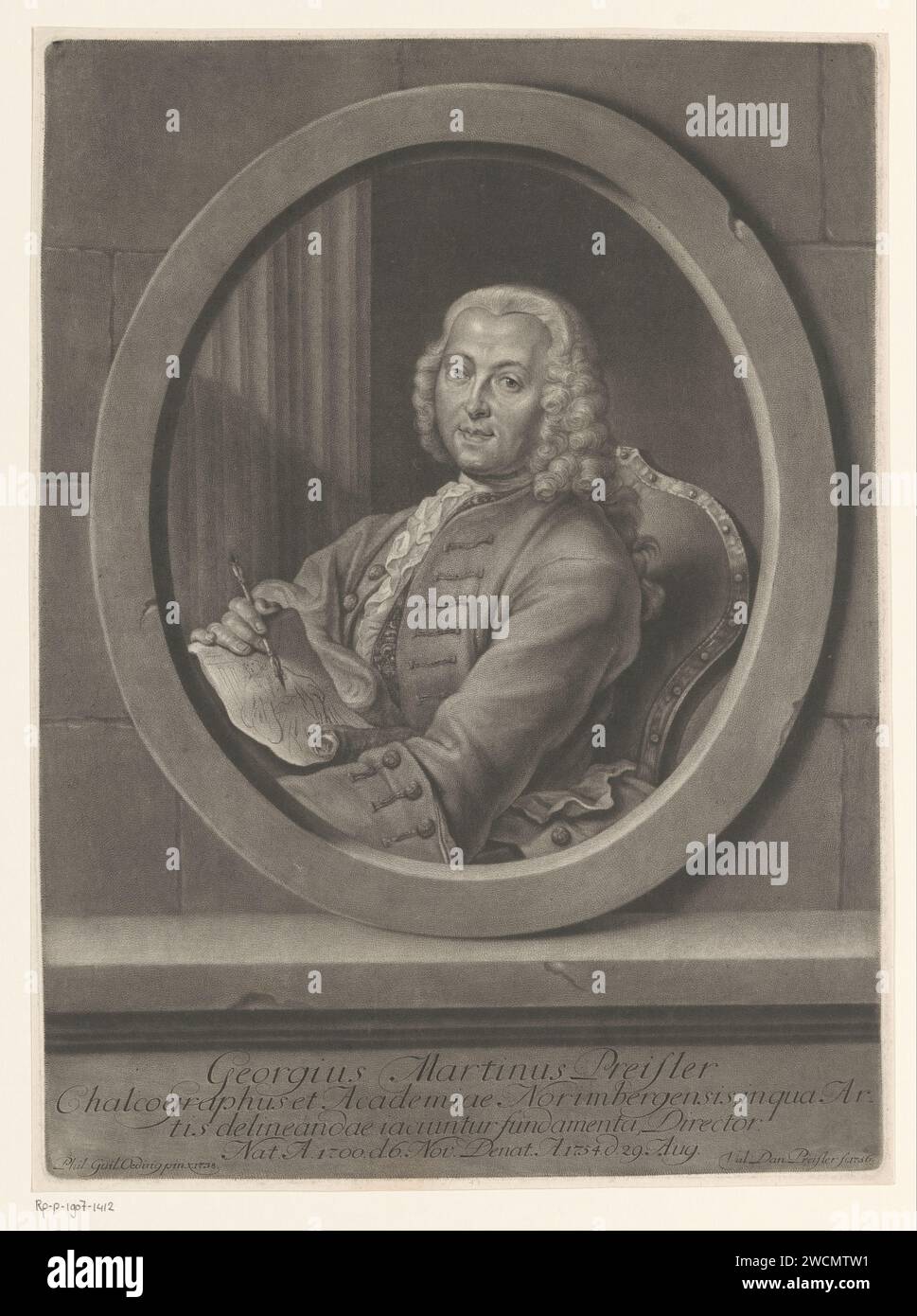 PortraT van Georg Martin Preissler, Valentin Daniel Preissler, after ...