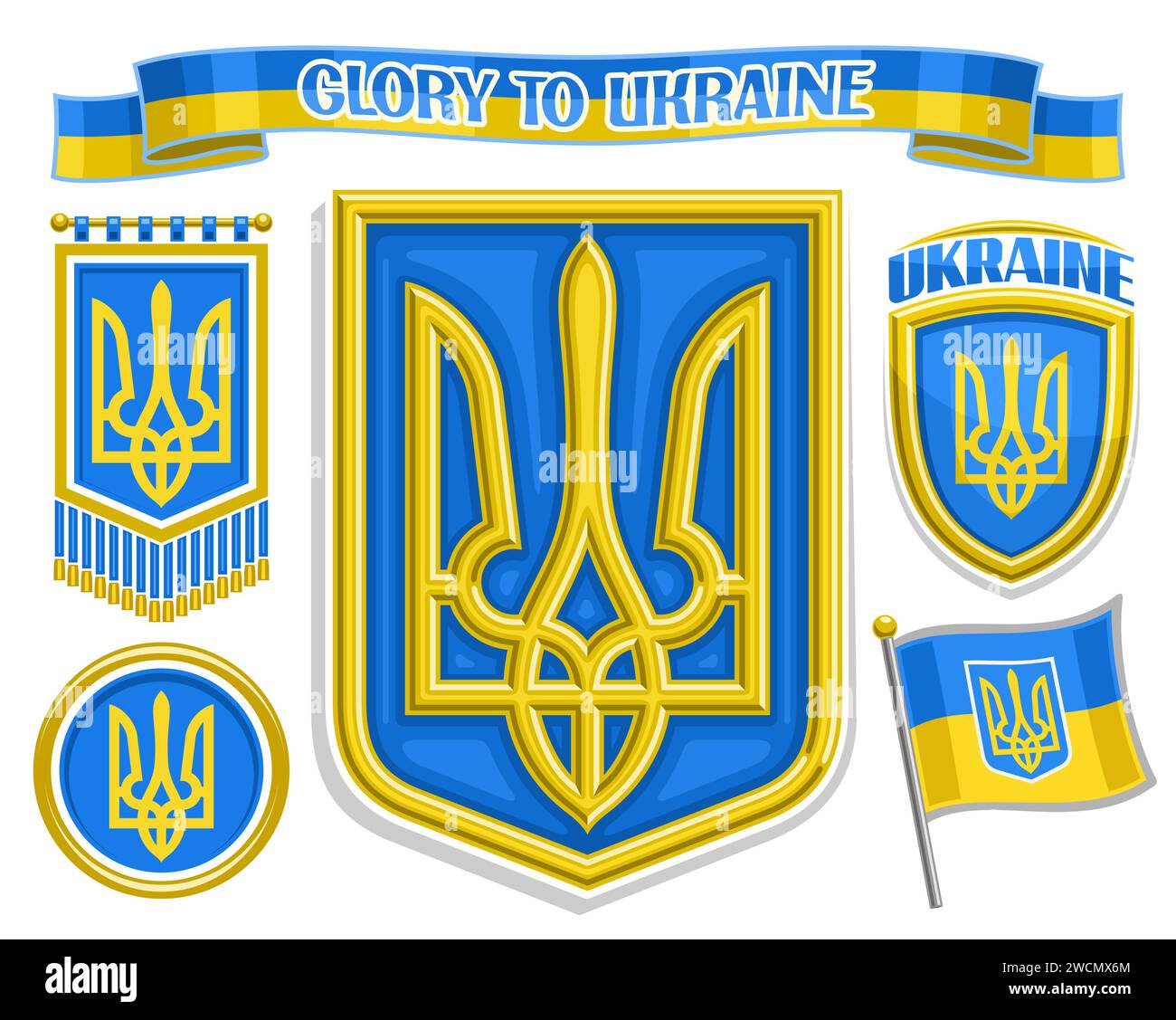 Vector set for Ukraine, collection of isolated illustrations of ...