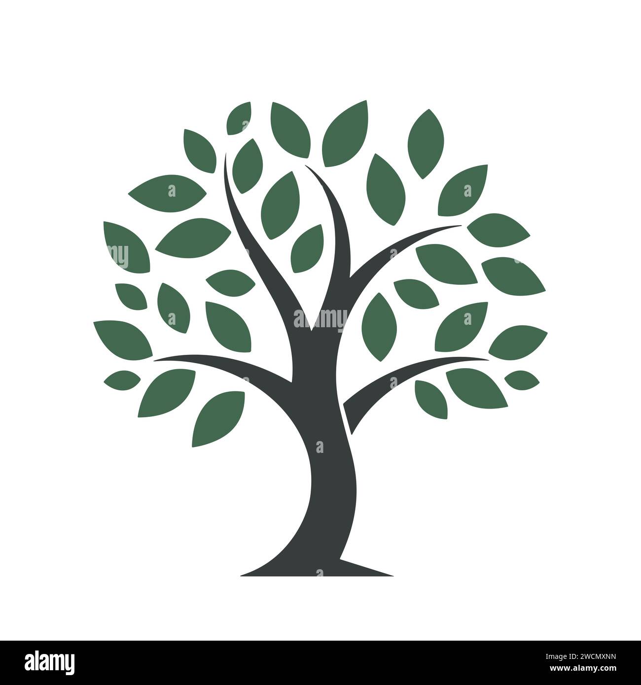 Tree icon. Cute tree icon on white background. Vector illustration ...