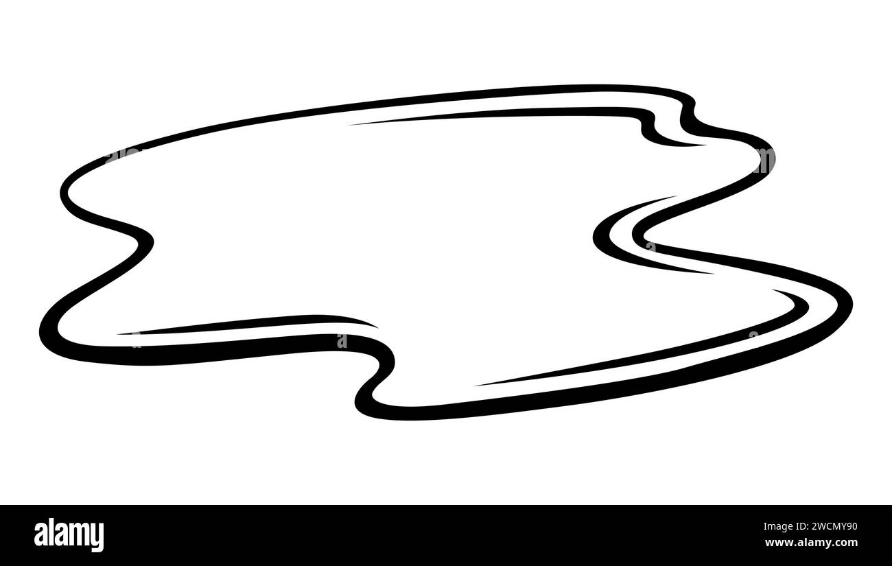 Illustration of water puddle. Image of spilled liquid, autumn rain or ...