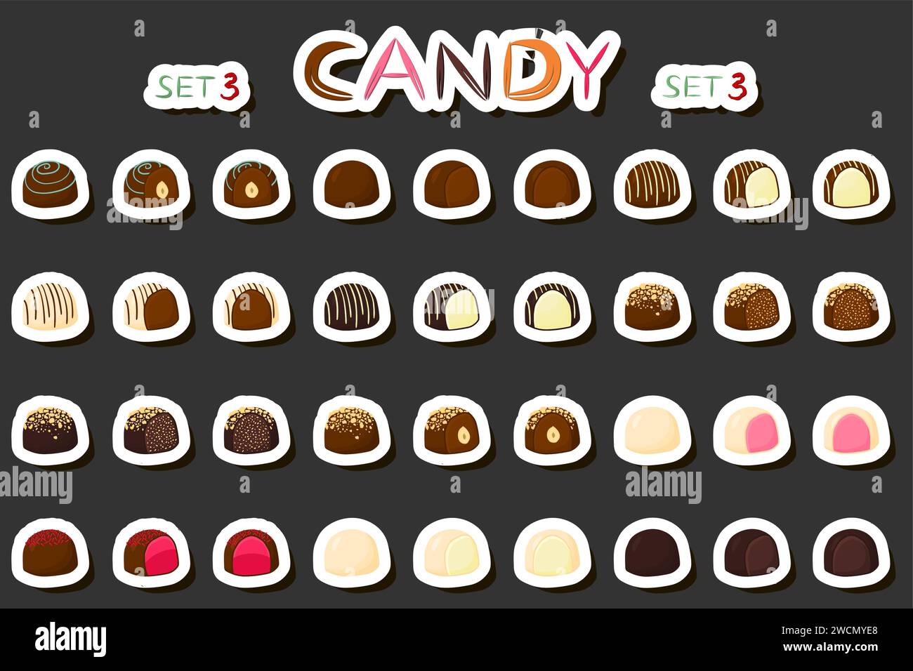 Truffle filled Stock Vector Images - Alamy