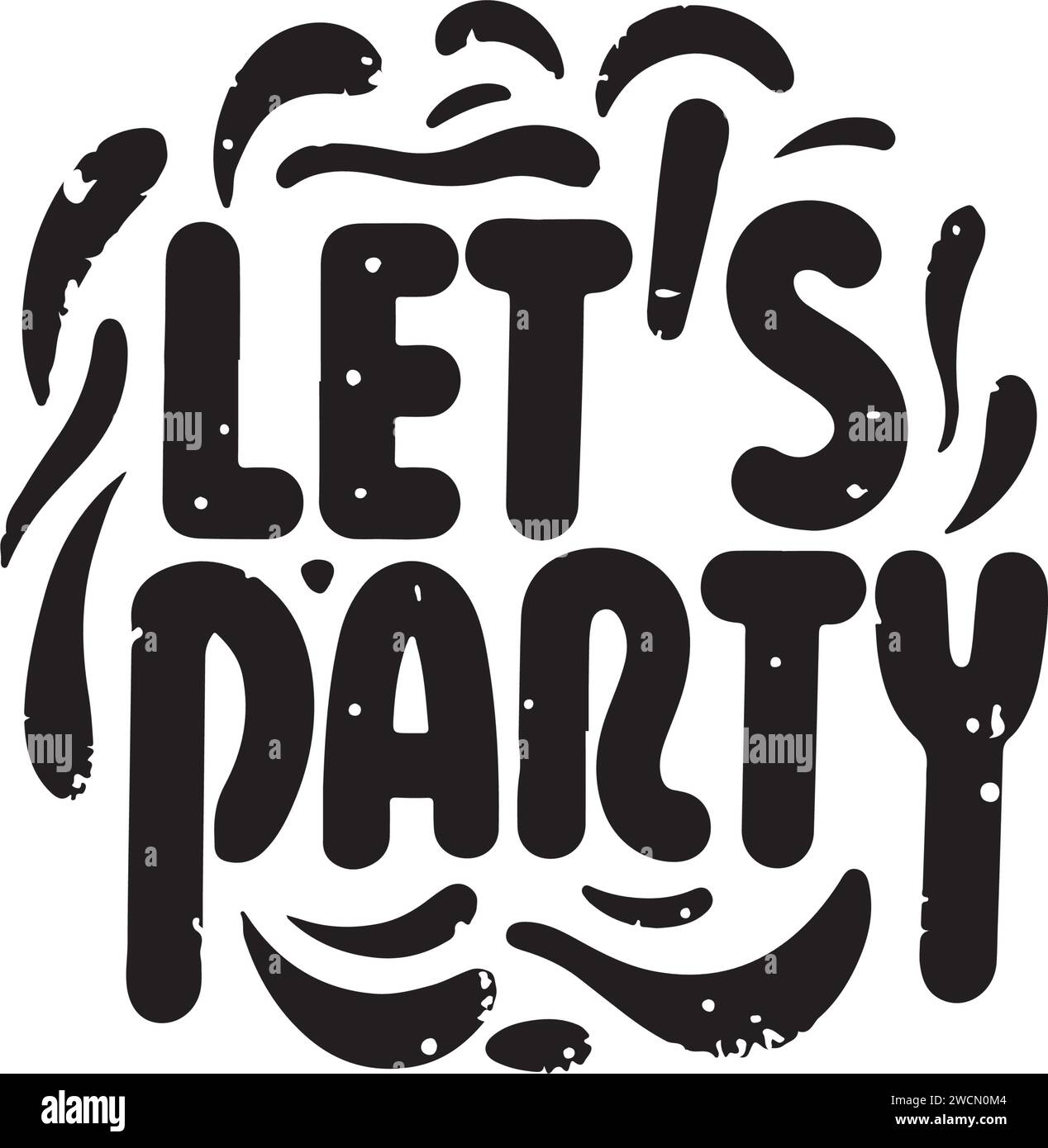 Let's party slogan lettering calligraphy logo t shirt vector Stock ...