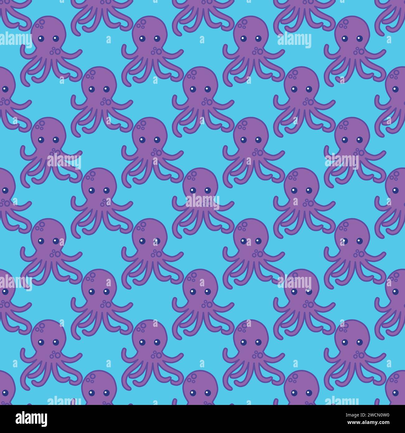 Octopus seamless pattern on the blue background Stock Vector Image ...