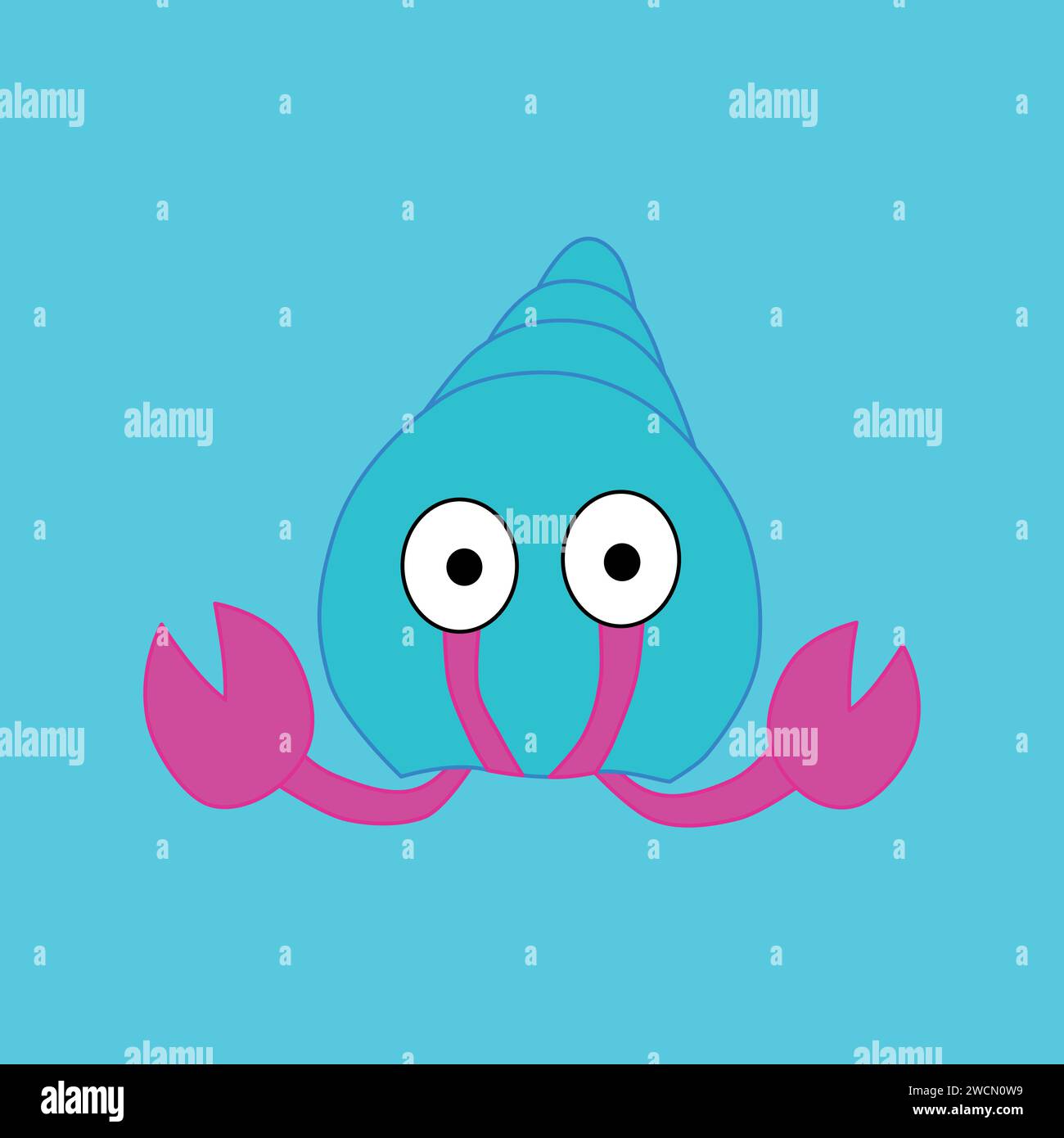 The blue seashell on the light blue background Stock Vector Image & Art ...