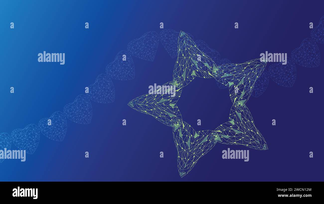 Abstract Futuristic On A Dark Blue Background For Network Connection Computer And