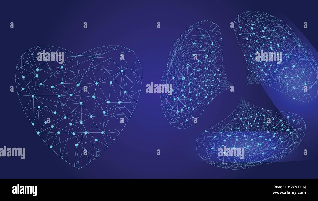 Abstract Futuristic On A Dark Blue Background For Network Connection Computer And