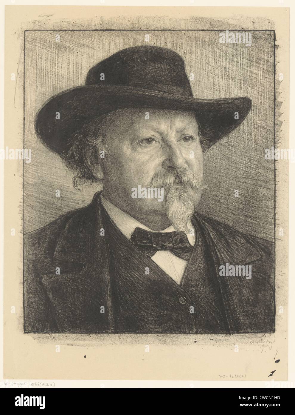 Portrait of Johan Philip van der Kellen, Jan Veth, 1897 print paper ...