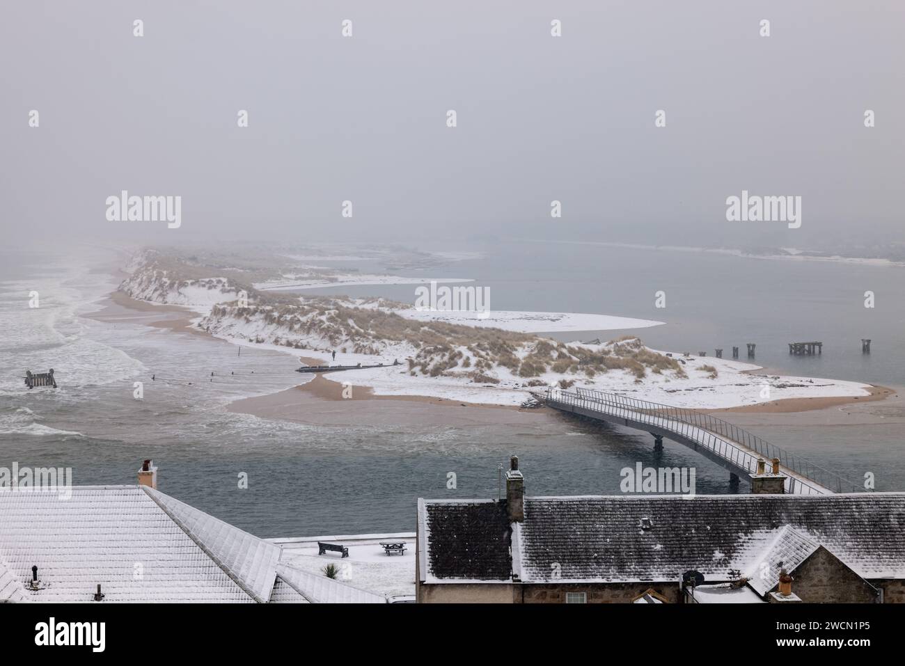 Lossiemouth, Moray, UK. 16th Jan, 2024. This shows the seaside town of ...