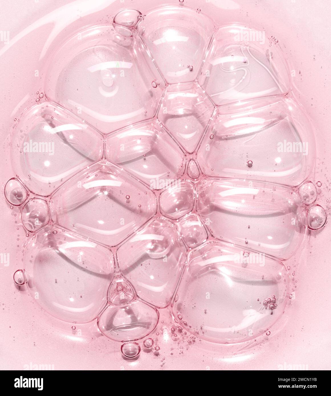 Pink serum oil sample swatch texture background. Cosmetic Hyaluronic ...