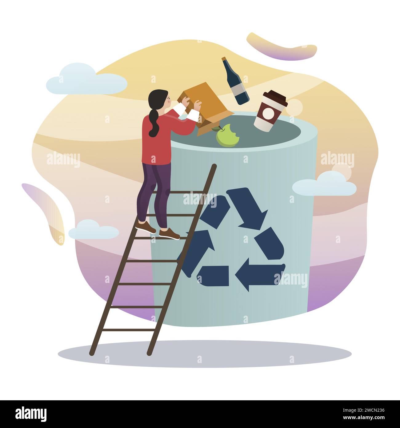 Woman thinking about recycling environment hi-res stock photography and ...
