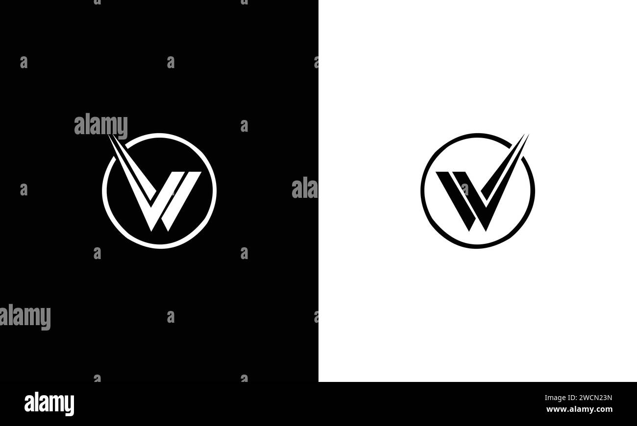 Creative Letter VV Monogram Logo Design Icon Template White and Black ...