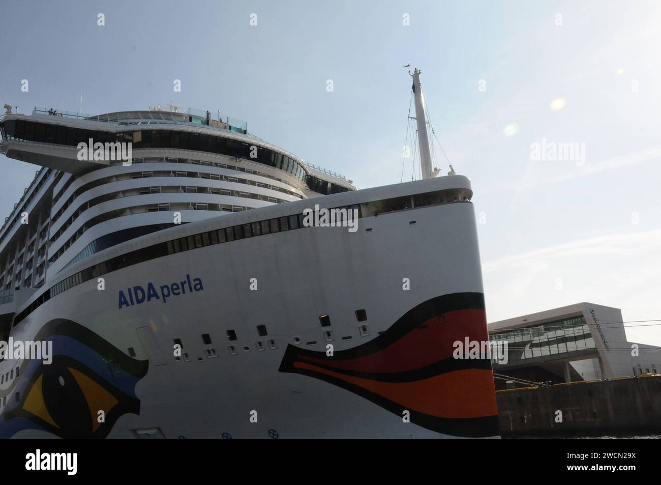 Hamburg /Germany. 06. October 2018.. German aida crusing ship duck on ...