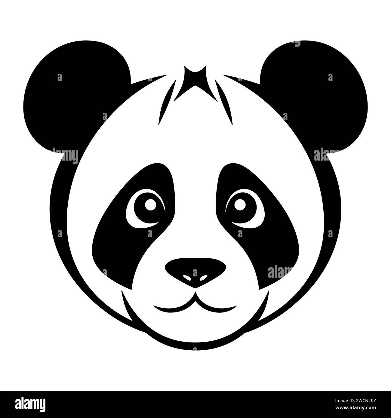 Panda Face Black Panda Icon In Flat Style Vector Illustration Stock Vector Image And Art Alamy