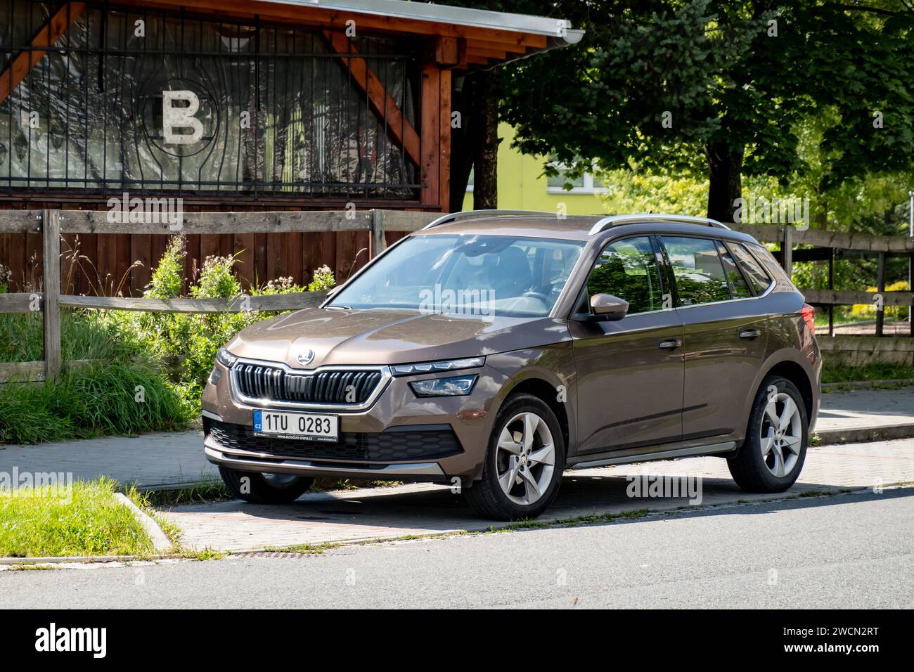 HAVIROV, CZECH REPUBLIC - SEPTEMBER 10, 2023: Small Czech Skoda Kamiq ...