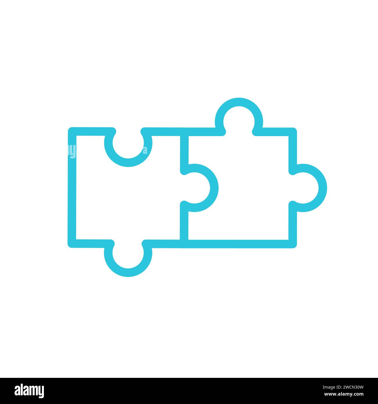 Coincidence puzzle Icon on white background. Symbol. From blue icon set ...