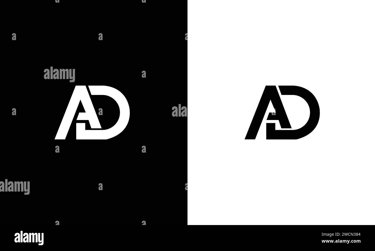 The initials logo letter AD is elegant and luxurious design Stock ...