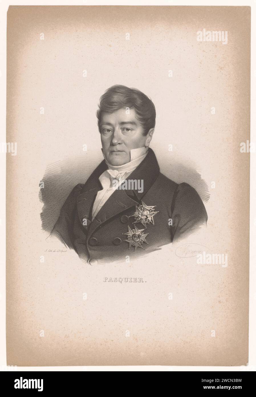 Portret van Étienne -Denis Pasquier, Nicolas Maurin, 1825 - 1842 print ...