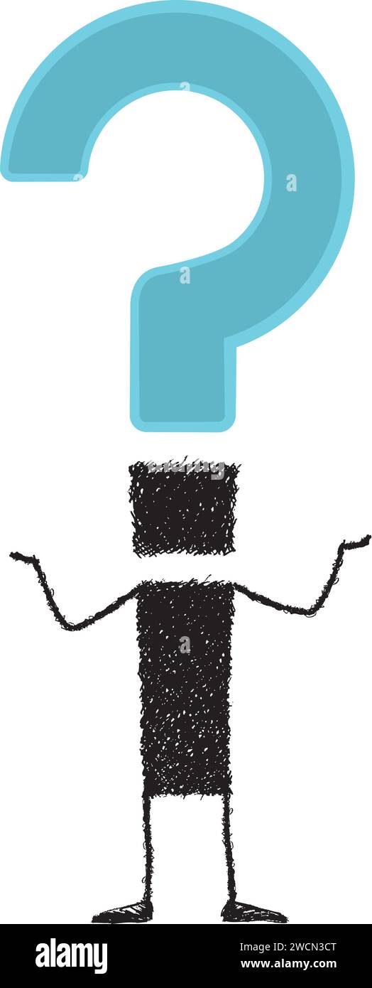 A stick figure with a big question mark over his head Stock Vector ...