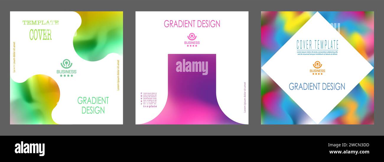 A set of backgrounds with a colorful gradient. Layout for the cover ...