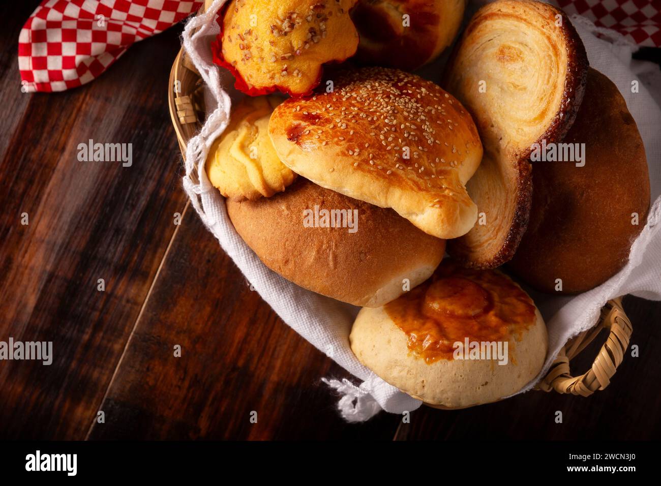 Variety of traditional Mexican sweet bread, Hojaldra, Bisquet, Chino ...
