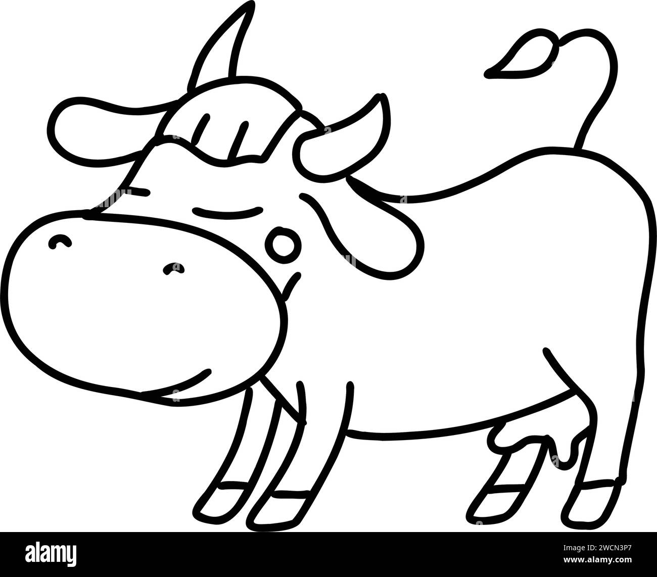 Cute cow vector illustration. Animal doodle icon isolated Stock Vector ...