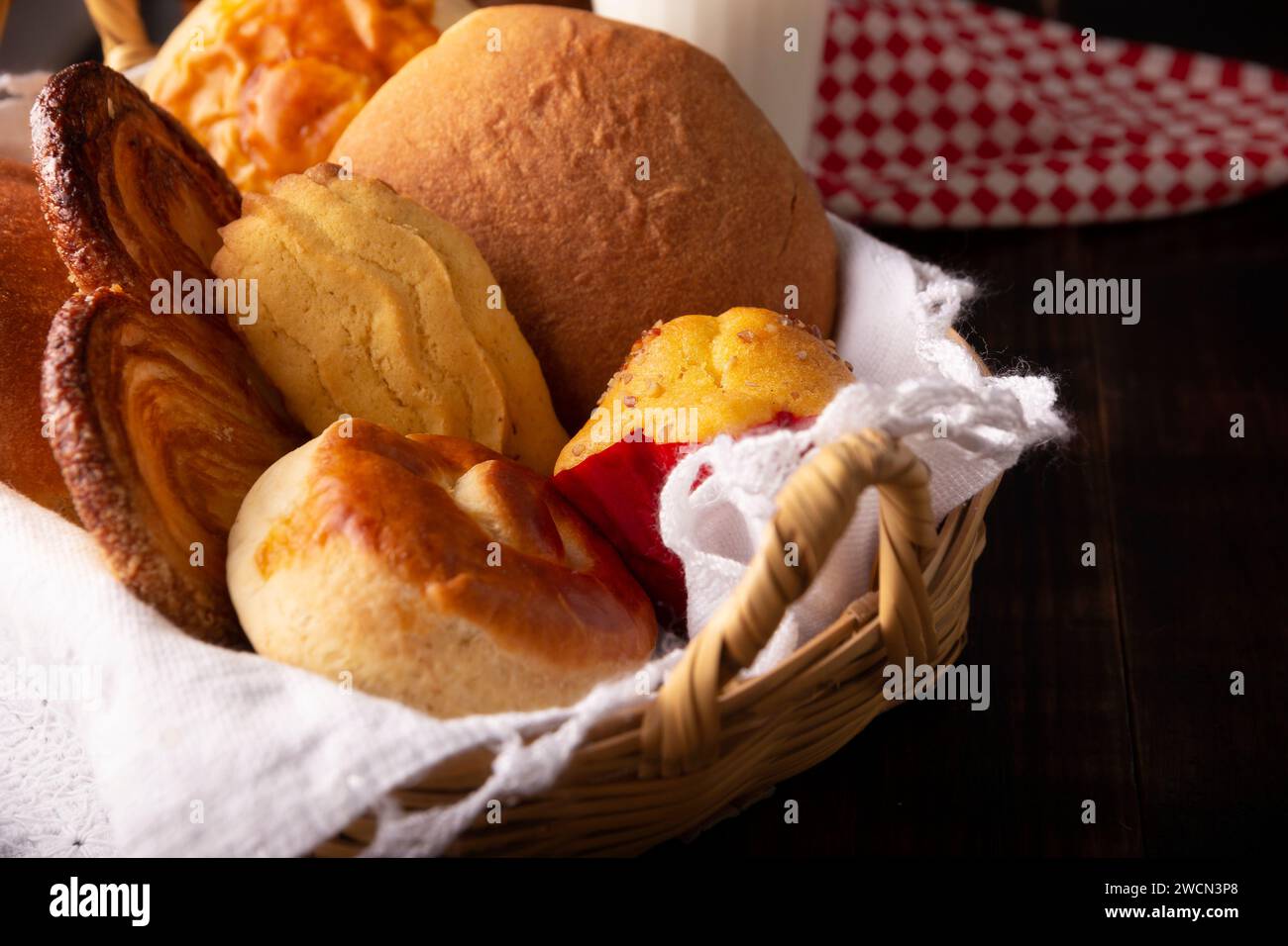Variety of traditional Mexican sweet bread, Bisquet, Chino, Oreja ...