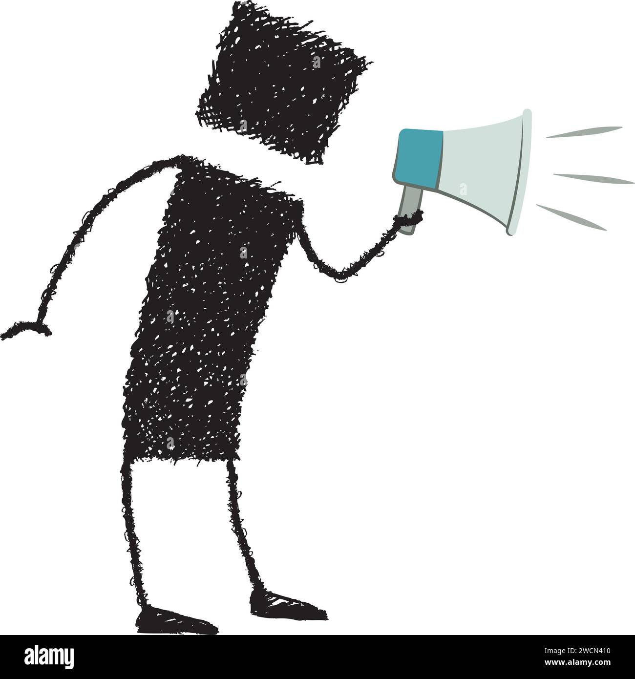 A stick figure speaking with a megaphone Stock Vector Image & Art - Alamy