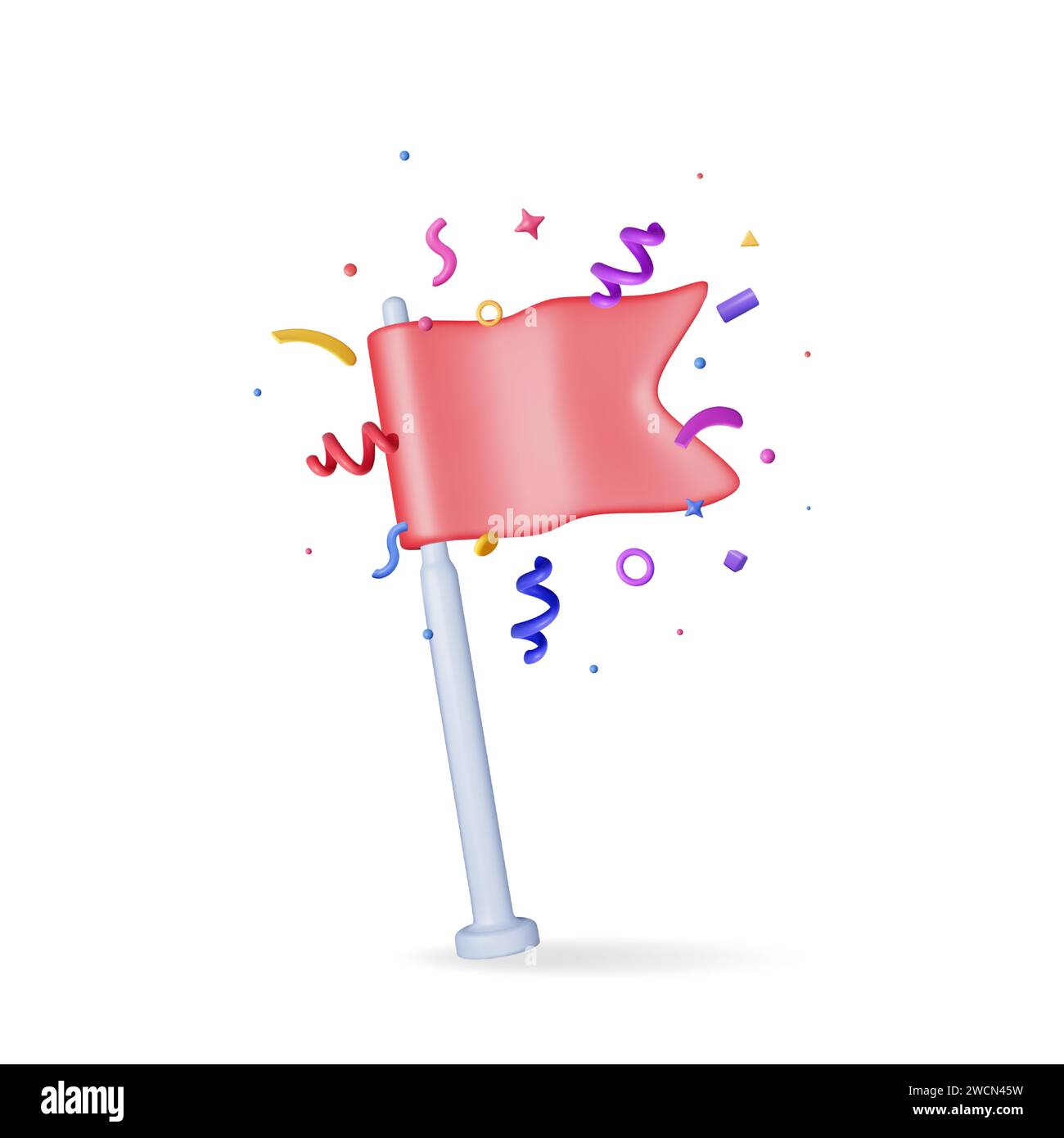 3D Carnival Flag with Confetti Isolated Stock Vector Image & Art - Alamy