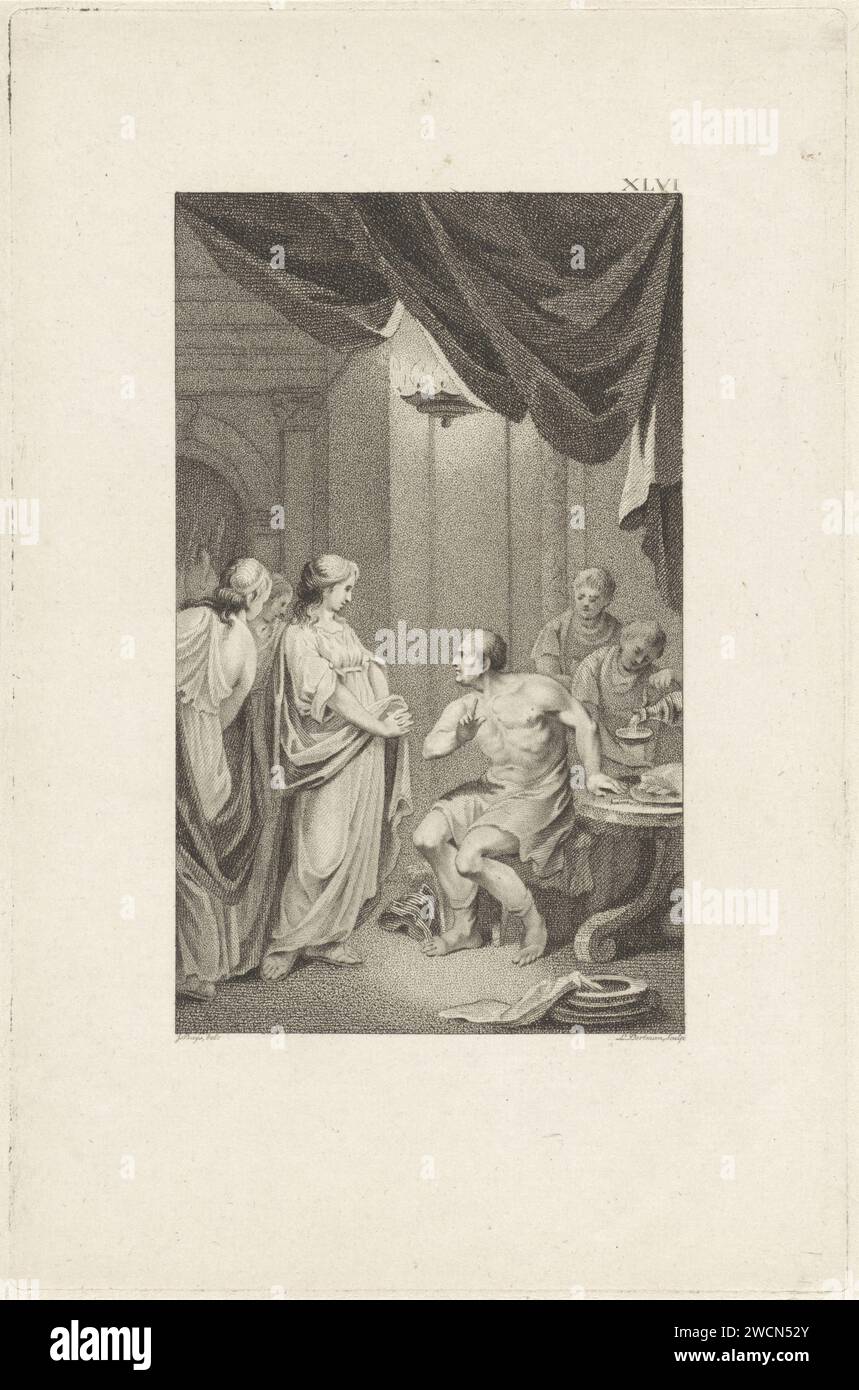 Marius in the house of Fannia, Ludwig Gottlieb Portman, after Jacobus ...