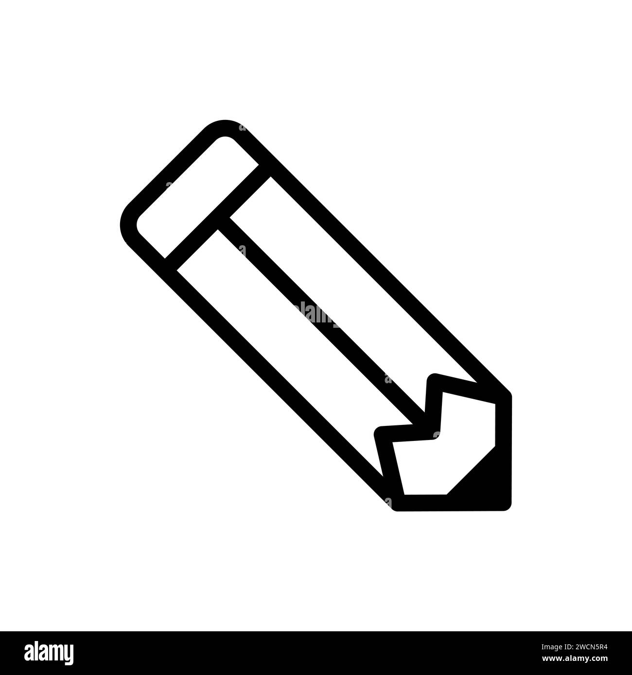 Vector black line icon pencil isolated on white background Stock Vector ...