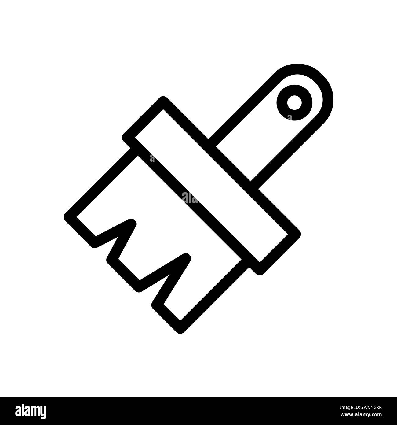 Vector black line icon paint brush isolated on white background Stock ...