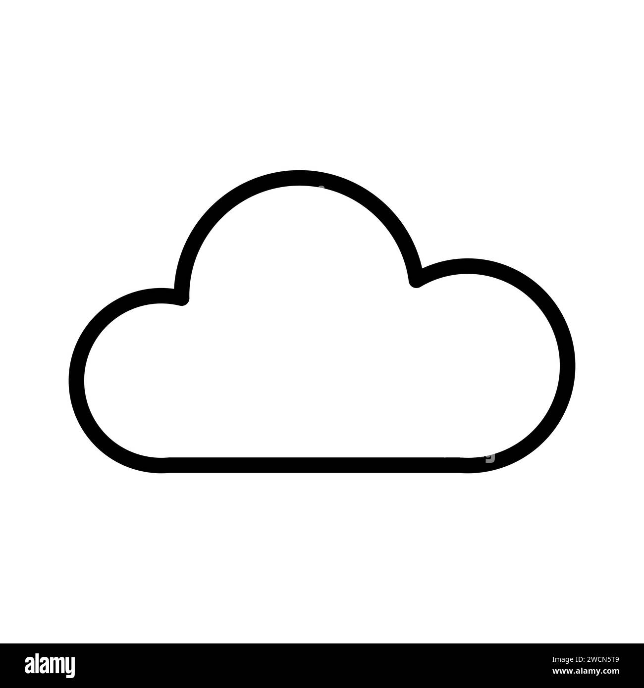Vector black line icon simple cloud isolated on white background Stock ...