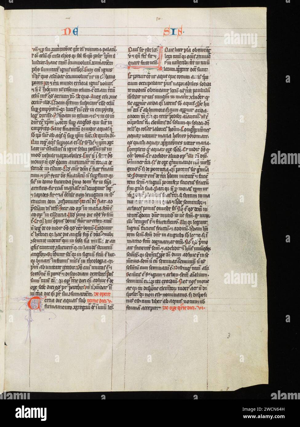Aarau, Aargauer Kantonsbibliothek, MsWettF 9, f. 3r – Petrus Comestor, Alexander de Villa Dei ...
