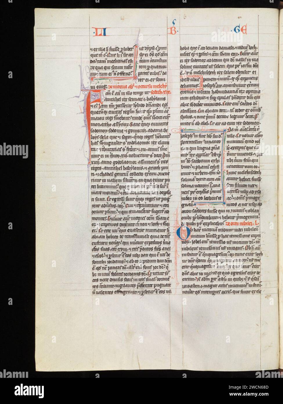 Aarau, Aargauer Kantonsbibliothek, MsWettF 9, f. 14v – Petrus Comestor, Alexander de Villa Dei ...