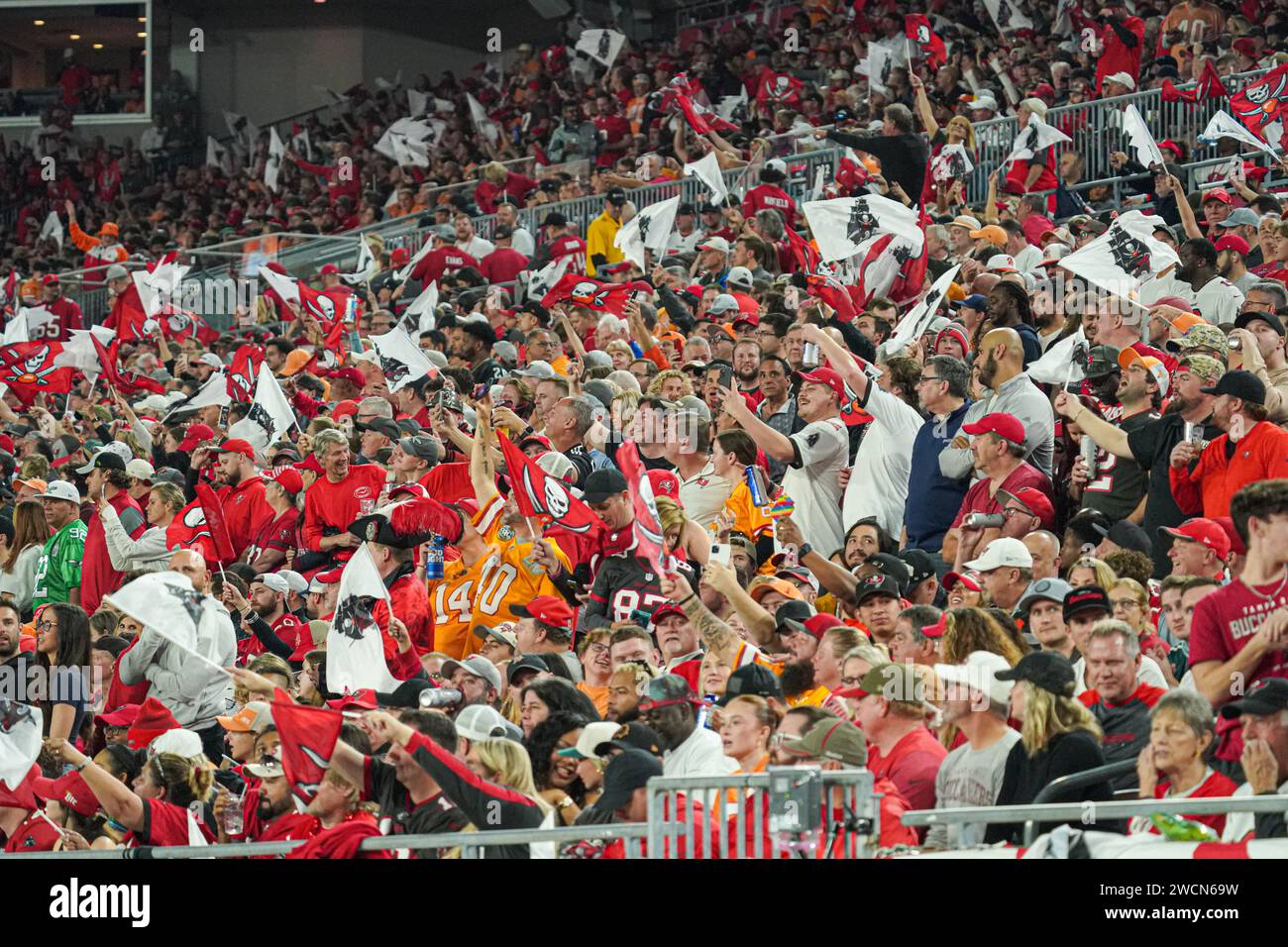Tampa Bay, Florida, USA, January 15, 2024, Tampa Bay Buccaneers fans ... Tampa Bay, Florida, USA, January 15, 2024, Tampa Bay Buccaneers fans ...