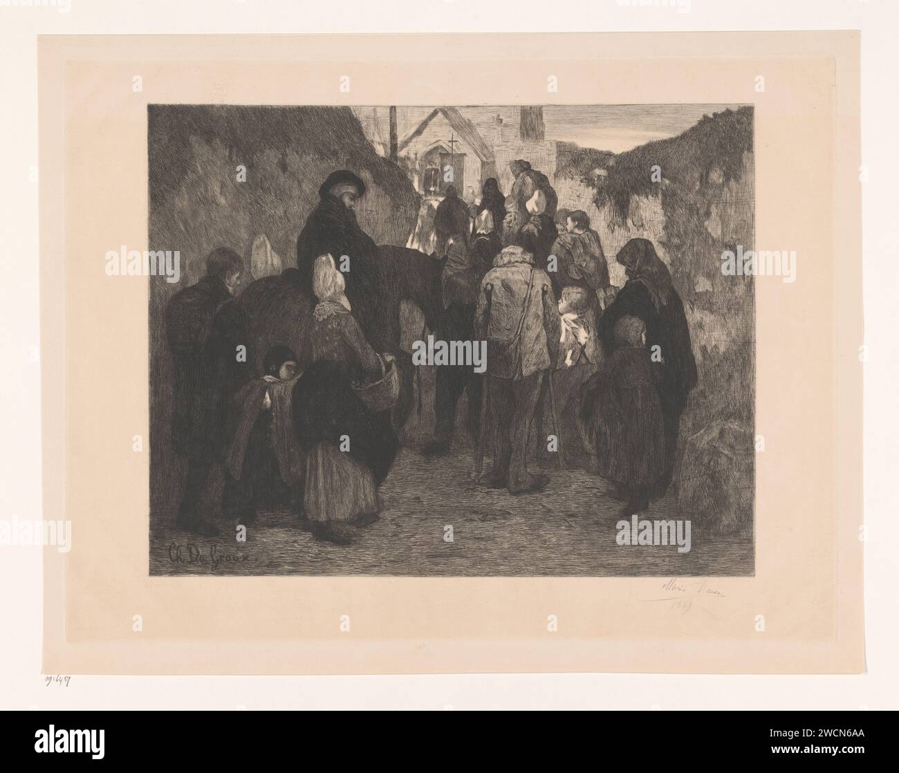 Pilgrims group on pilgrimage, Marie Danse, After Charles de Groux, 1889 ...