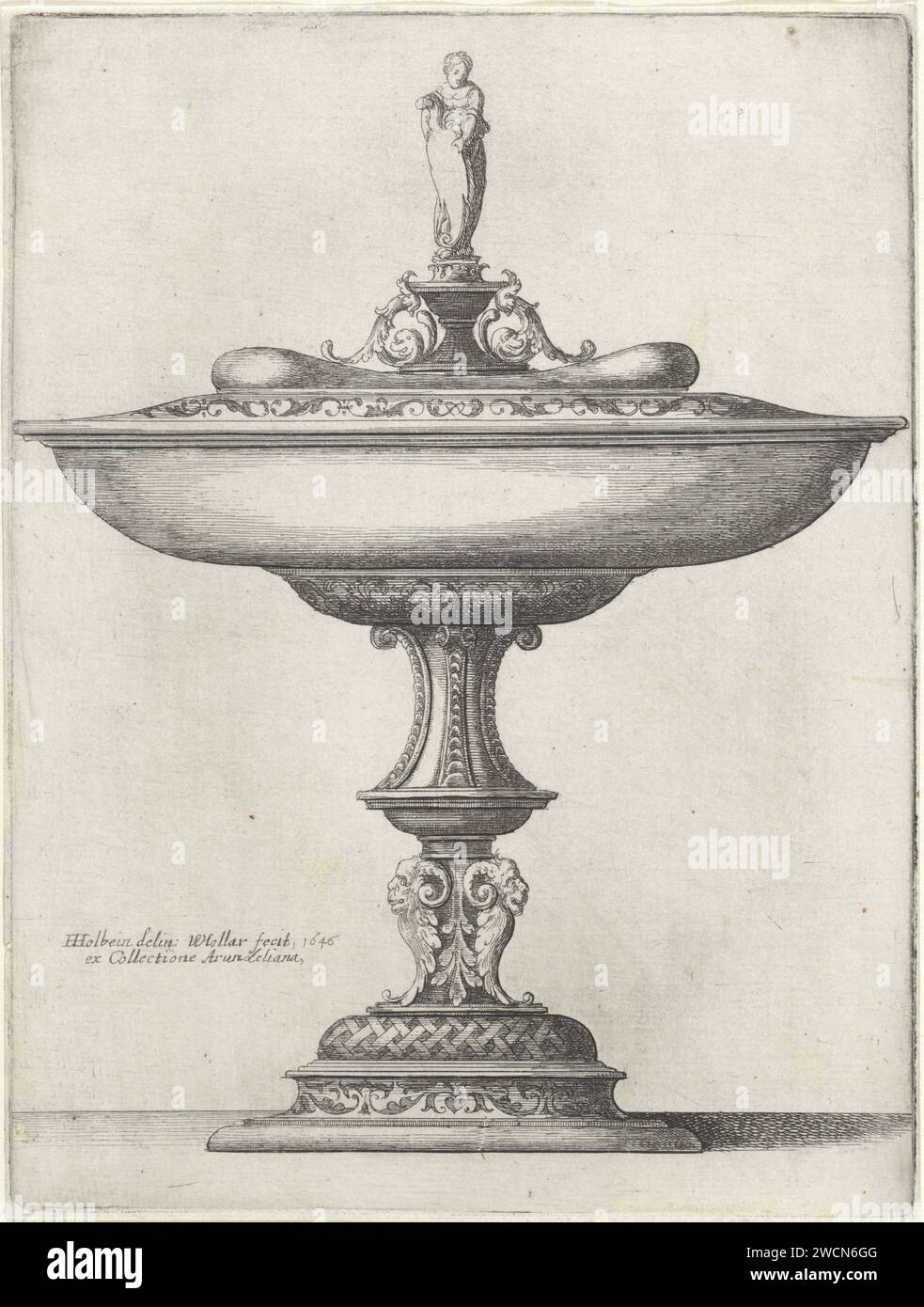 Wide scale with an ornamental steel, Wenceslaus Hollar, after Hans Holbein (II), 1646 print ...