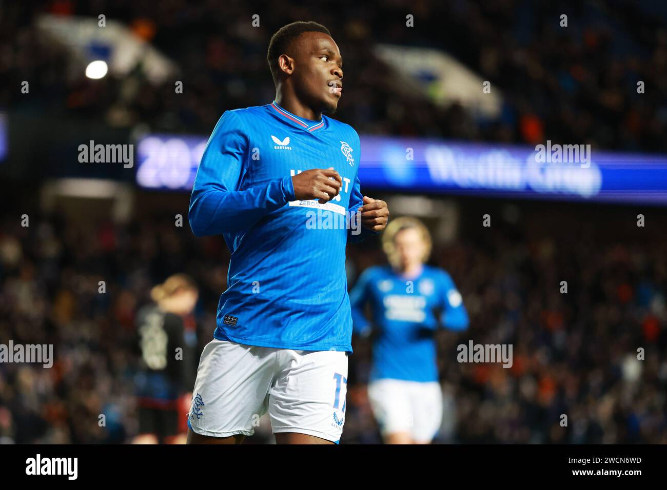 Rangers’ Rabbi Matondo celebrates scoring the opening goal of the game ...
