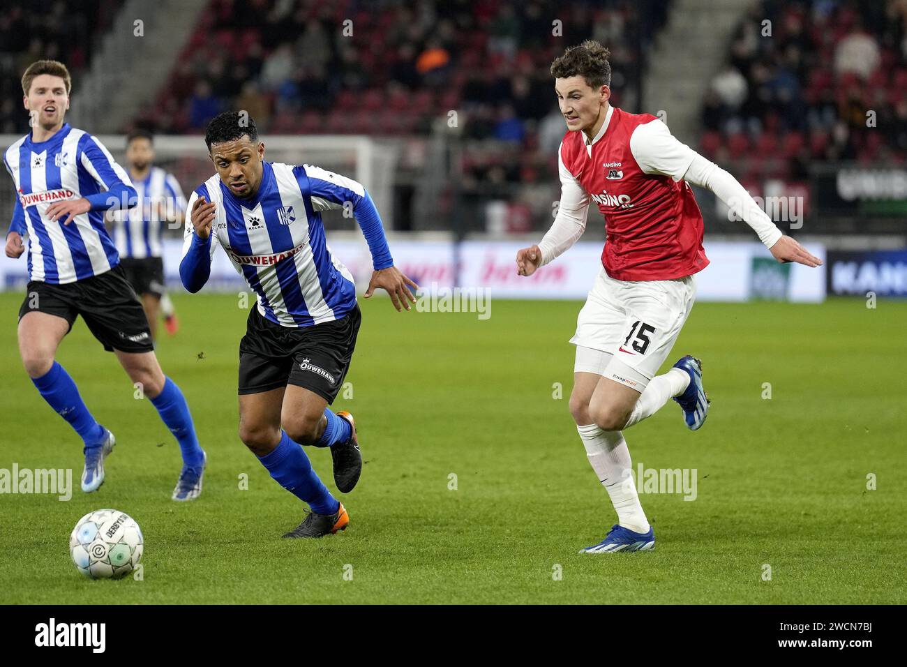 ALKMAAR - (l-r) Chima Bosman of Quick Boys, Ruben van Bommel of AZ ...