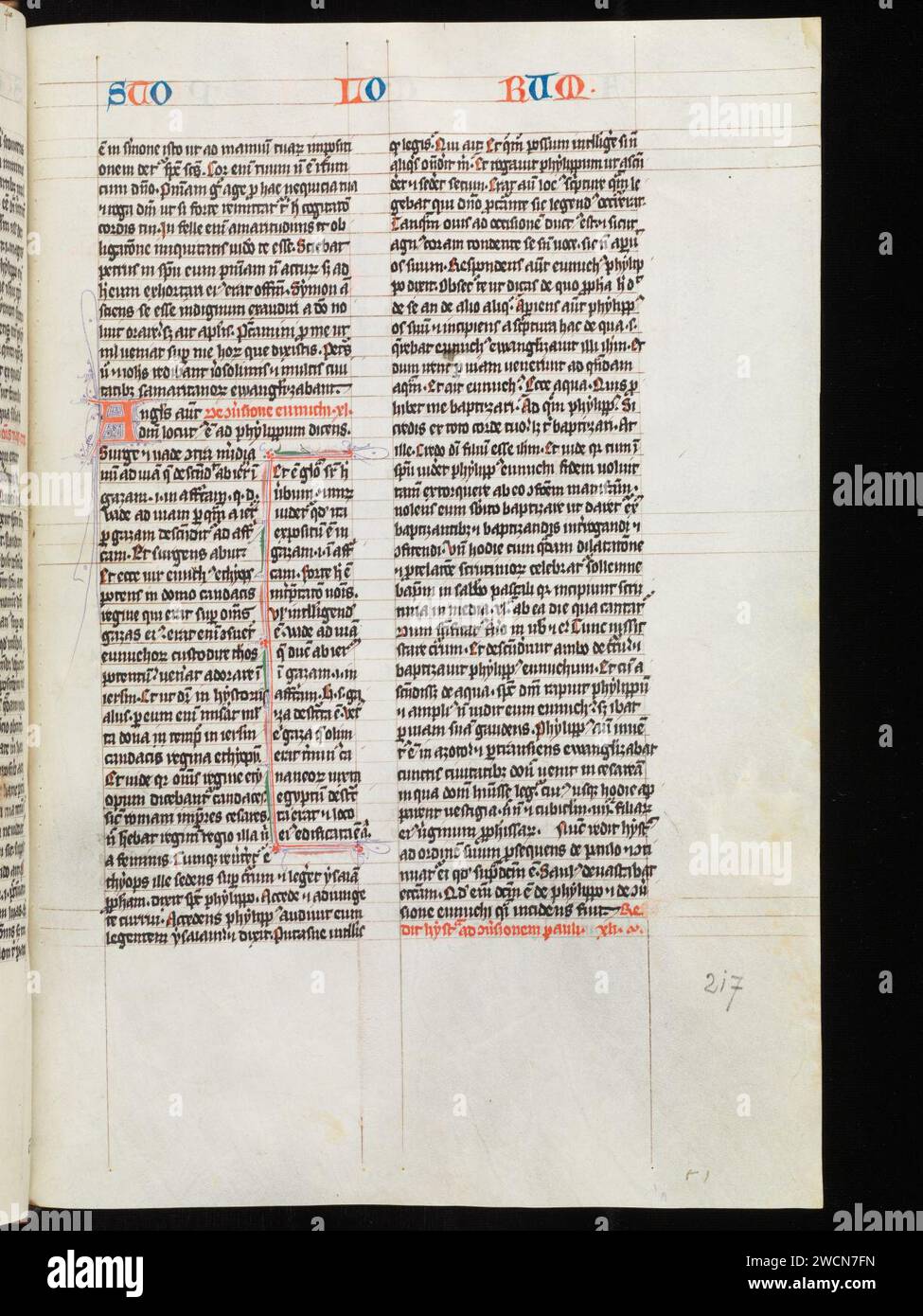 Aarau, Aargauer Kantonsbibliothek, MsWettF 9, f. 217r – Petrus Comestor, Alexander de Villa Dei ...