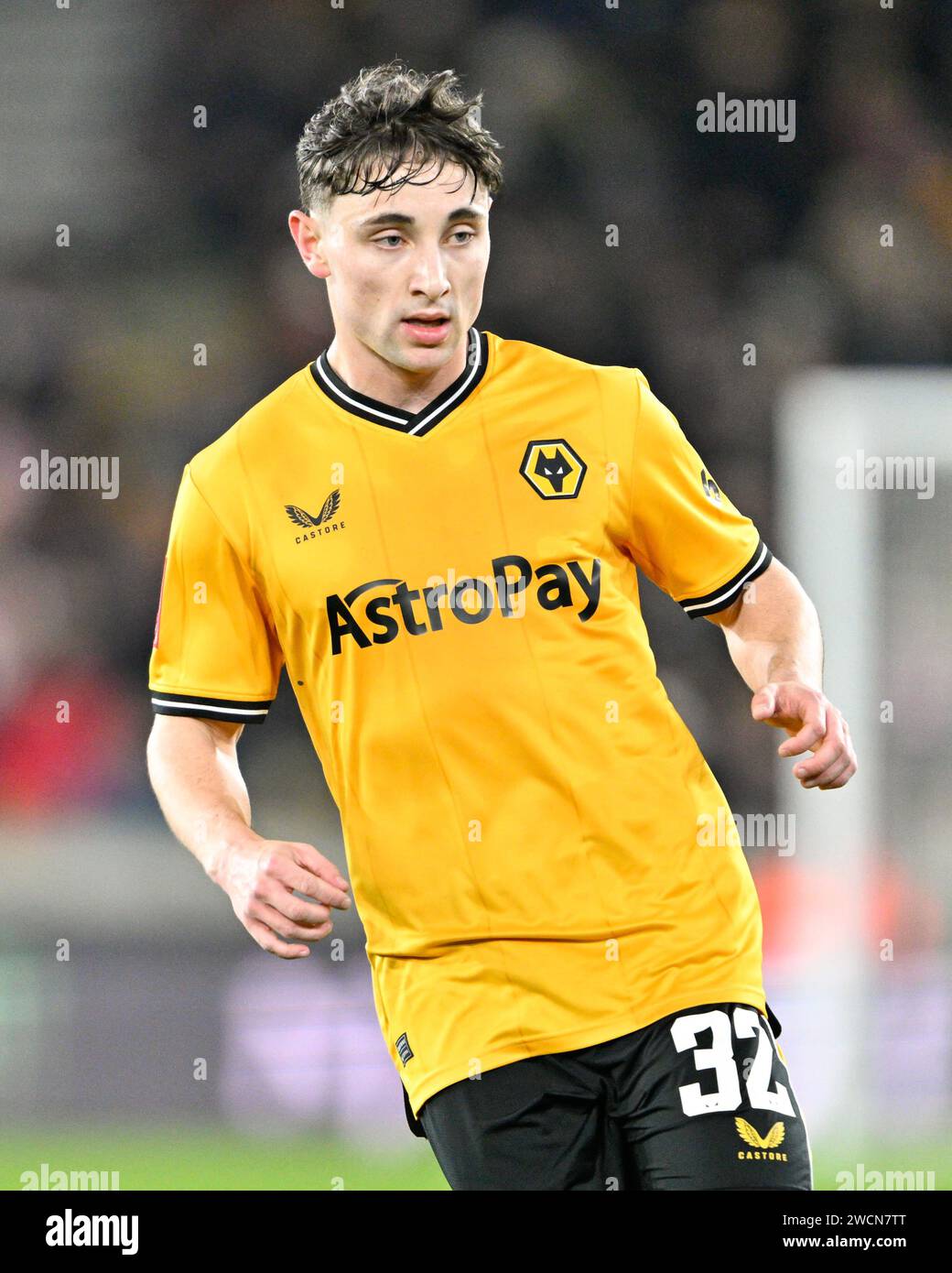 Wolverhampton, UK. 16th Jan, 2024. Joe Hodge of Wolverhampton Wanderers ...