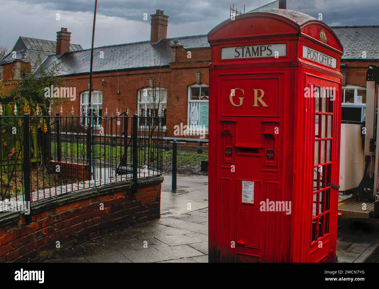 Rare Telephone box and letterbox in Whitley Bay, England Stock Photo ...