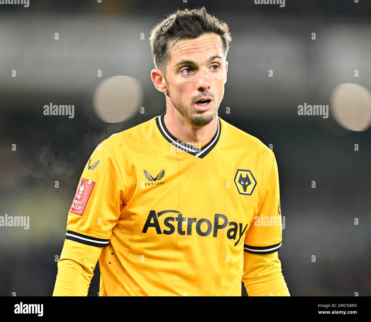 Wolverhampton, UK. 16th Jan, 2024. Pablo Sarabia of Wolverhampton ...