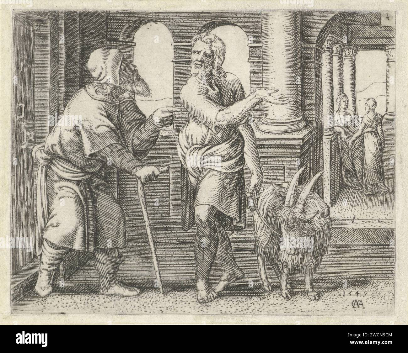 Simson with a goat bock at his father -in -law, Cornelis Massijs, 1549 ...