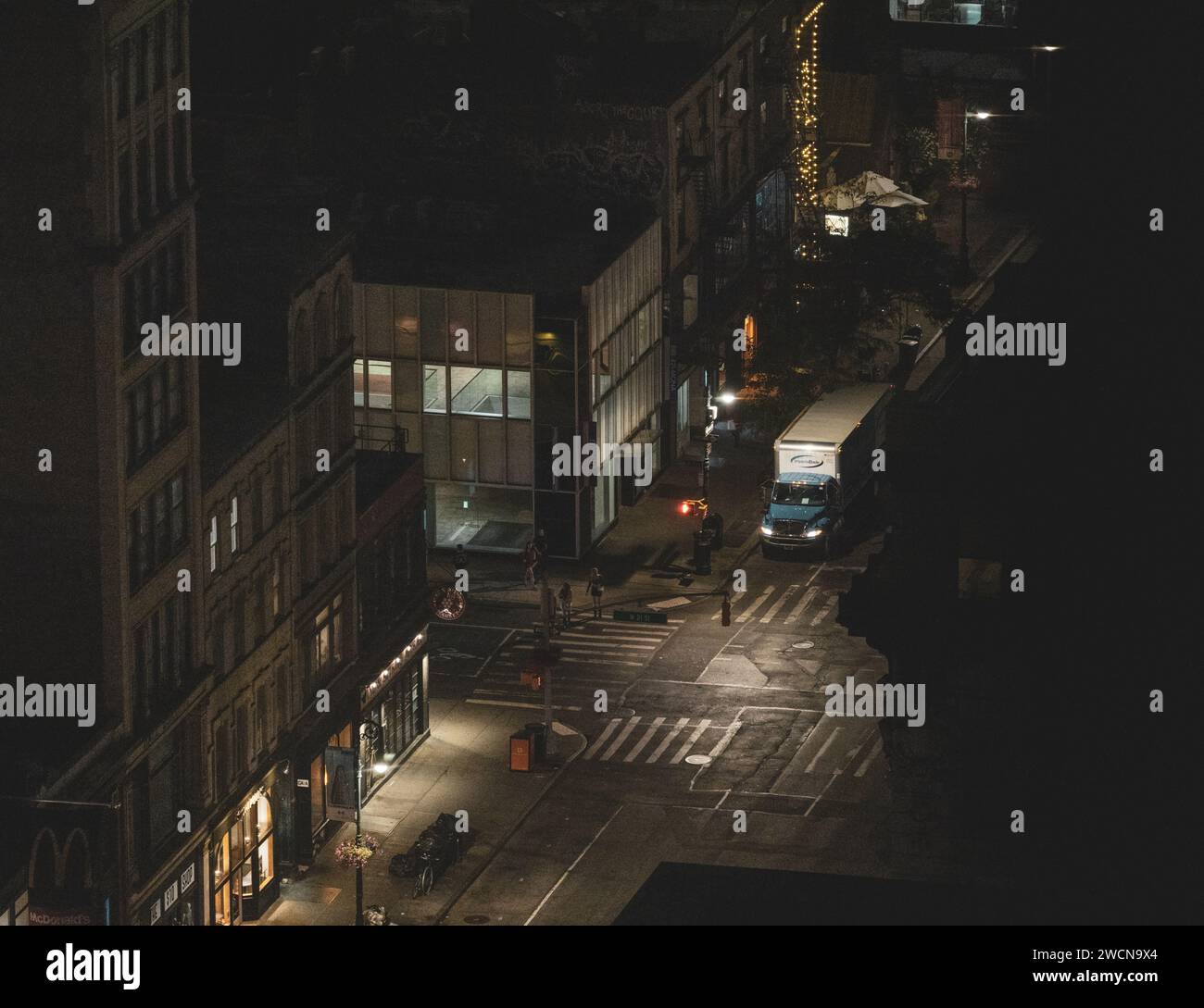 7th Avenue by Night Stock Photo - Alamy